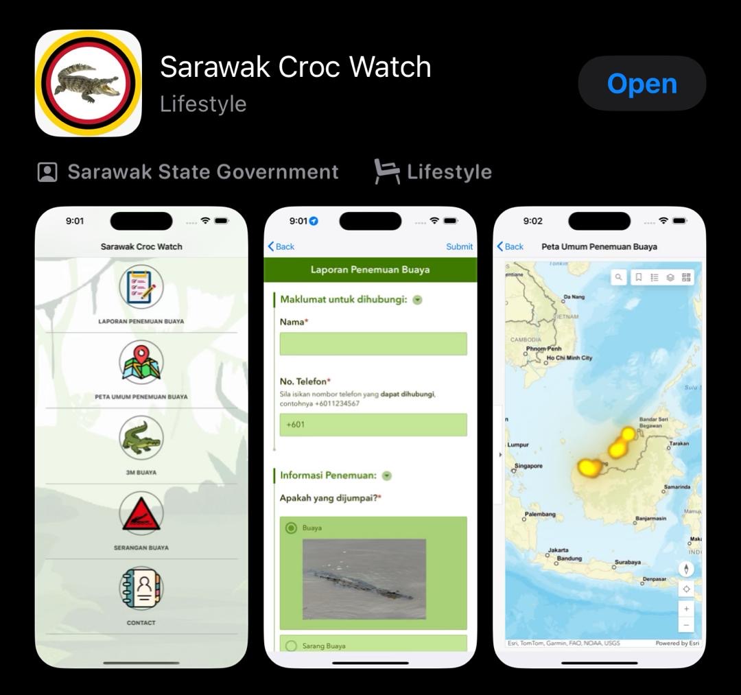 Aplikasi 'Sarawak Croc Watch' memudahkan orang ramai lapor penemuan ...