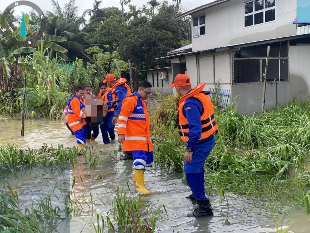 Warga emas, kanak-kanak dipindahkan, air naik di Kampung Nyabor ...