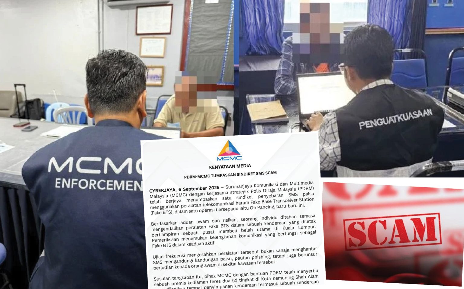PDRM, MCMC tumpaskan sindiket SMS scam guna Fake BTS - UTUSAN SARAWAK