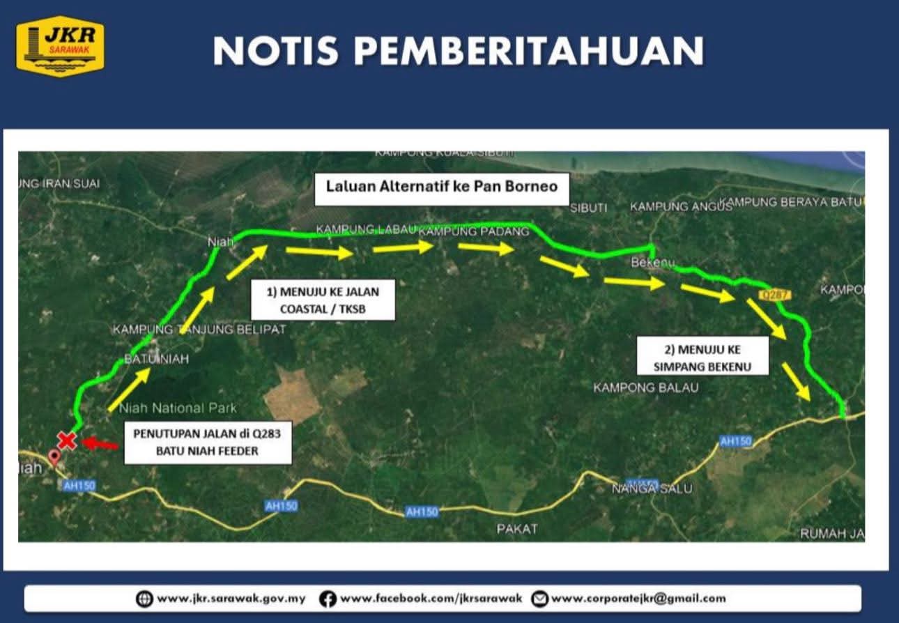 Penutupan sementara Jalan Batu Niah Feeder selama dua hari - UTUSAN SARAWAK