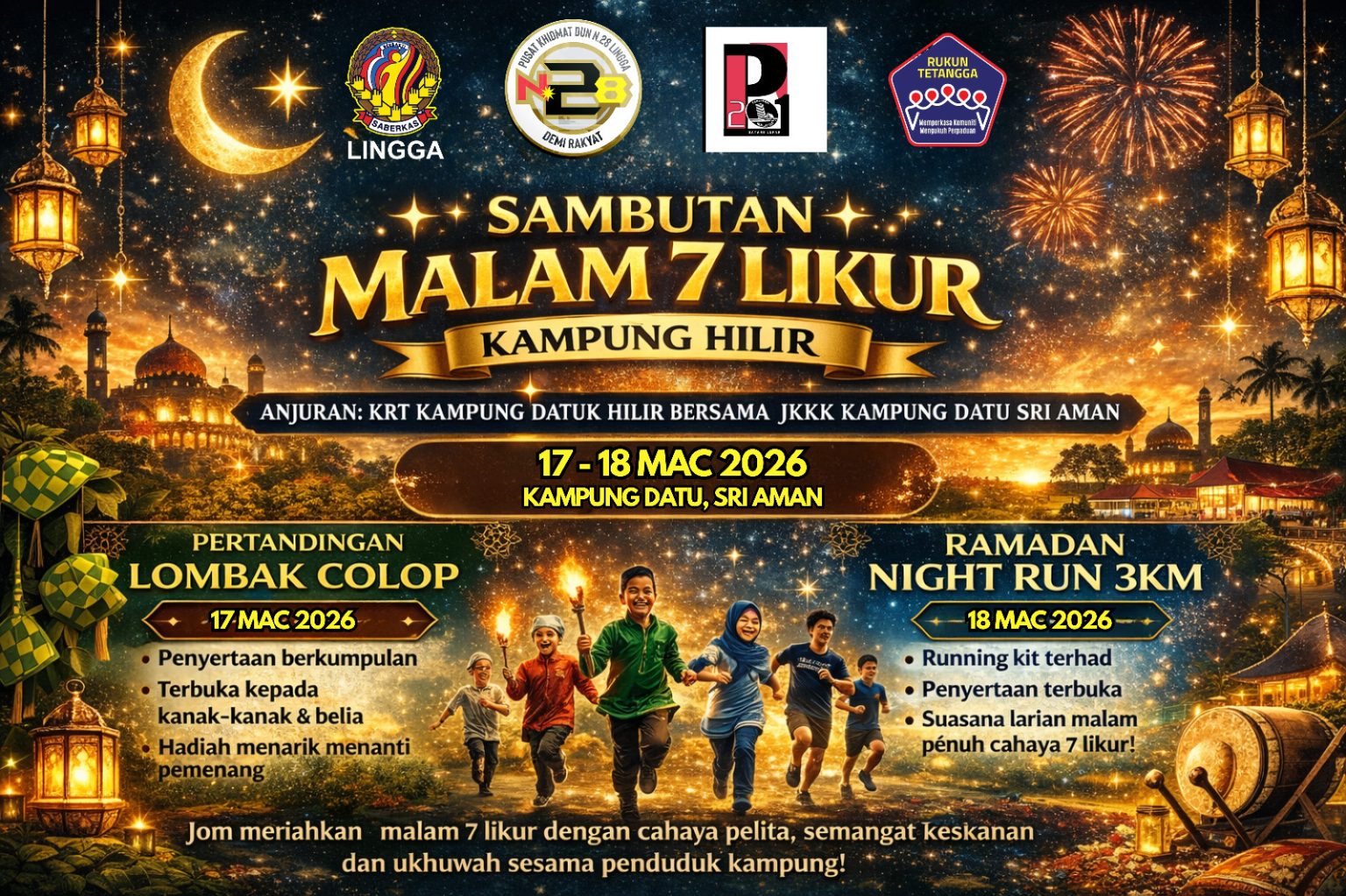 Tradisi 'Lombak Colop' semarakkan malam tujuh likur di Kampung Datuk ...